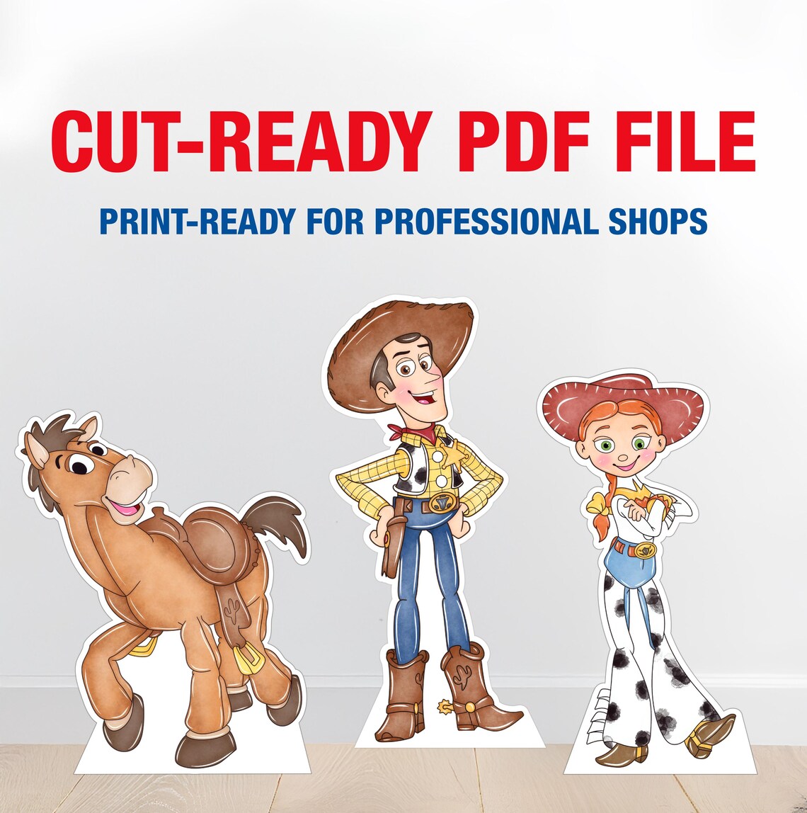 Woody, Jessie, Bullseye Toy Story Cutout: Birthday Party Photo Props ...