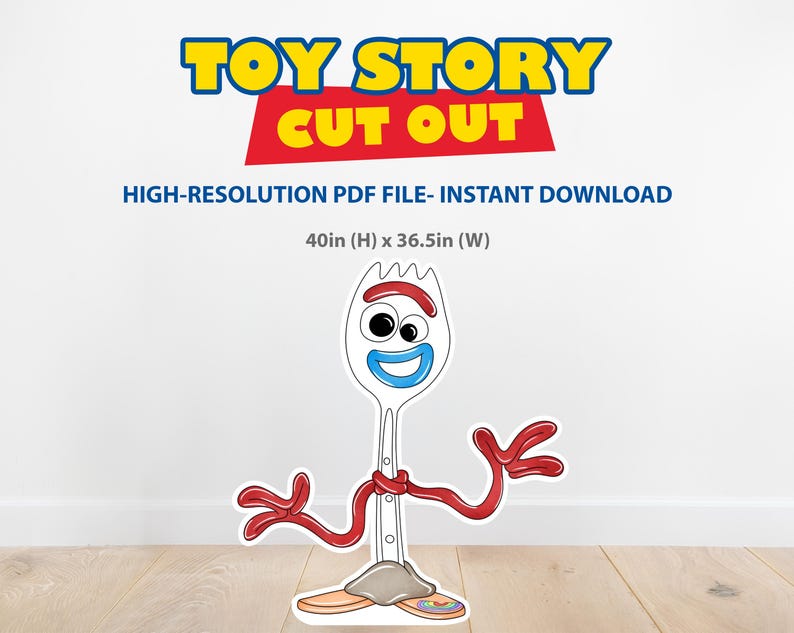 Forky Toy Story Cutout, Life Size Character Photo Prop Printable - Etsy ...