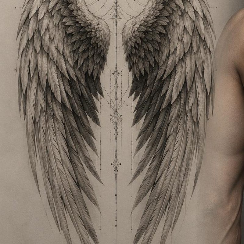 Realistic Wing Tattoo - Etsy