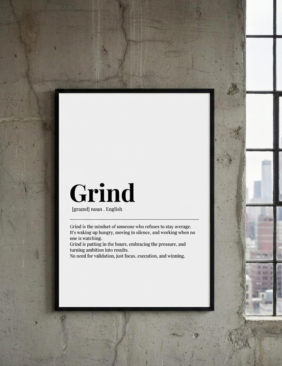 Grind Definition Motivational Poster - Etsy