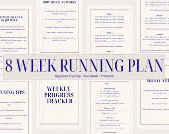 8-week Beginner Running Training Plan, 0 to 5K, Starter Runner Scheme ...