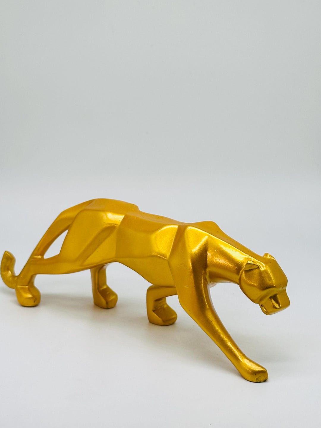 Modern Gold Panther Statue | Geometric Panther Sculpture | Luxury ...