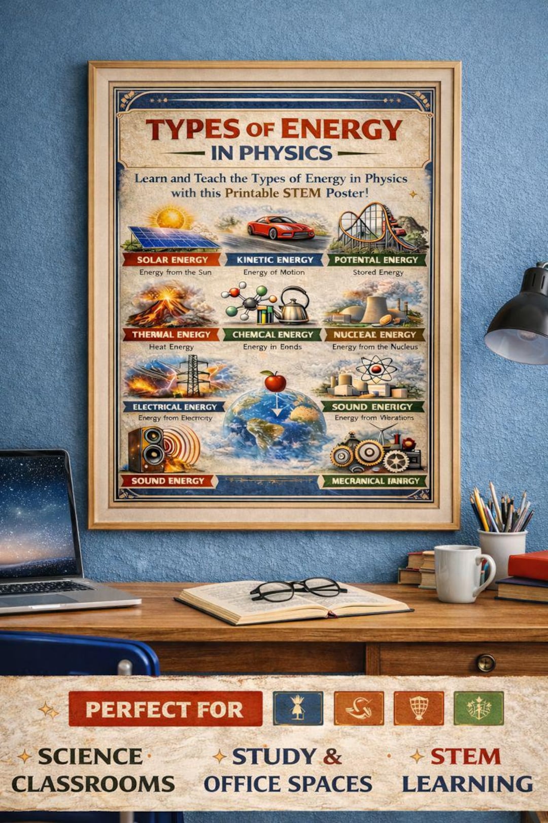 Types of Energy Physics Poster, Science Classroom Decor (digital ...