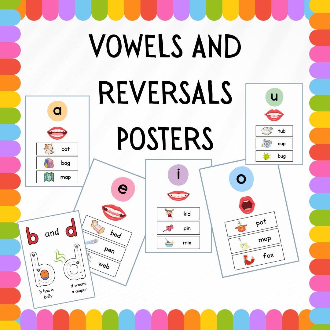 Classroom Poster - Vowels and Reversals - Etsy