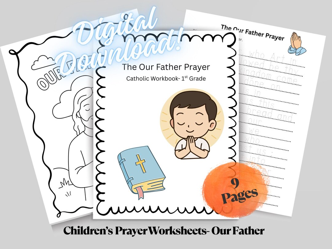 Our Father Prayer Workbook – Catholic Homeschool Activity (digital ...