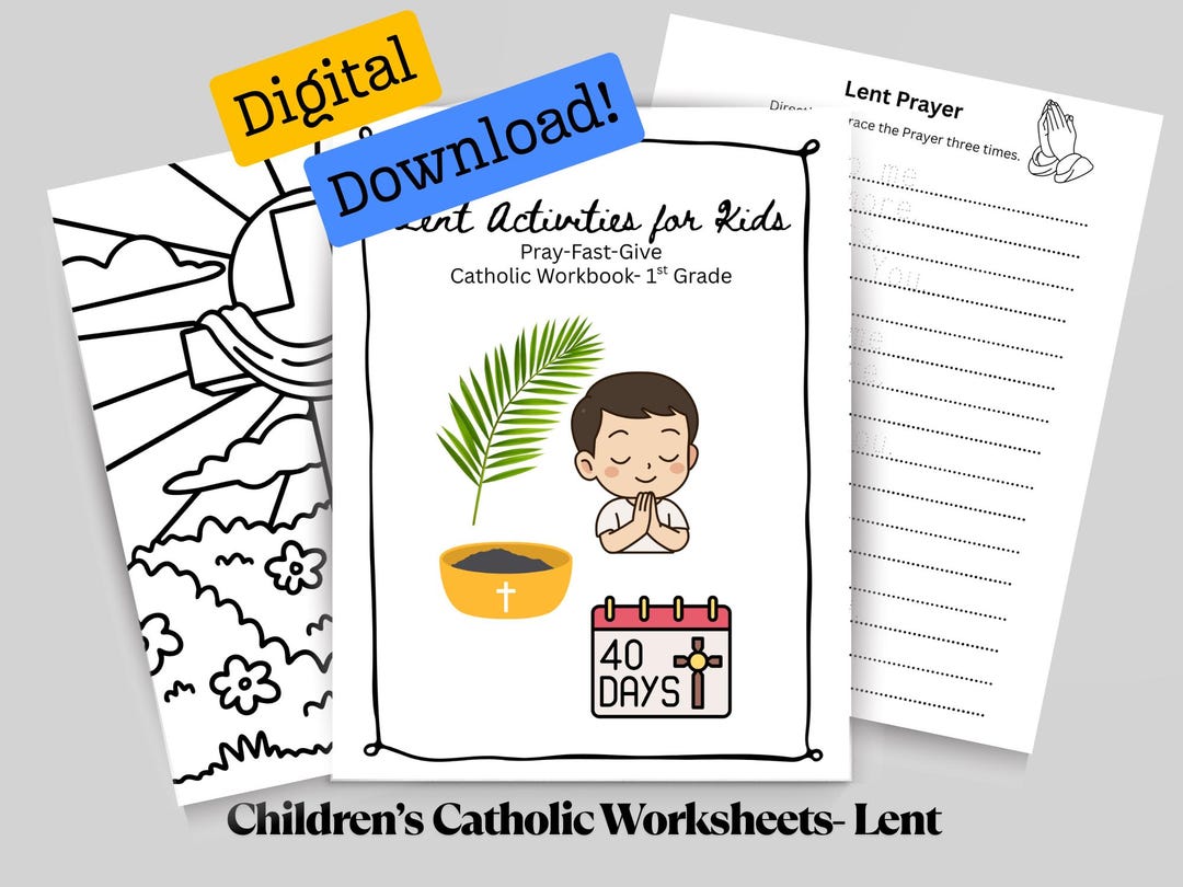 Lent Activities Workbook for Kids – Catholic 1st Grade (digital ...