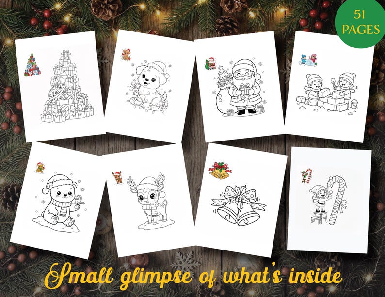 51 Cute Christmas Coloring Pages for Kids | Easy Holiday Coloring Book ...