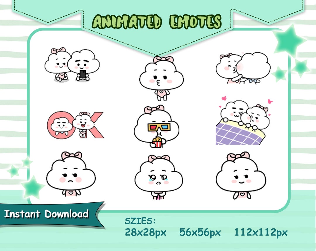 Cute Cloud Animated Emote, Cloud Twitch Emotes, Cloud Discord Emotes ...