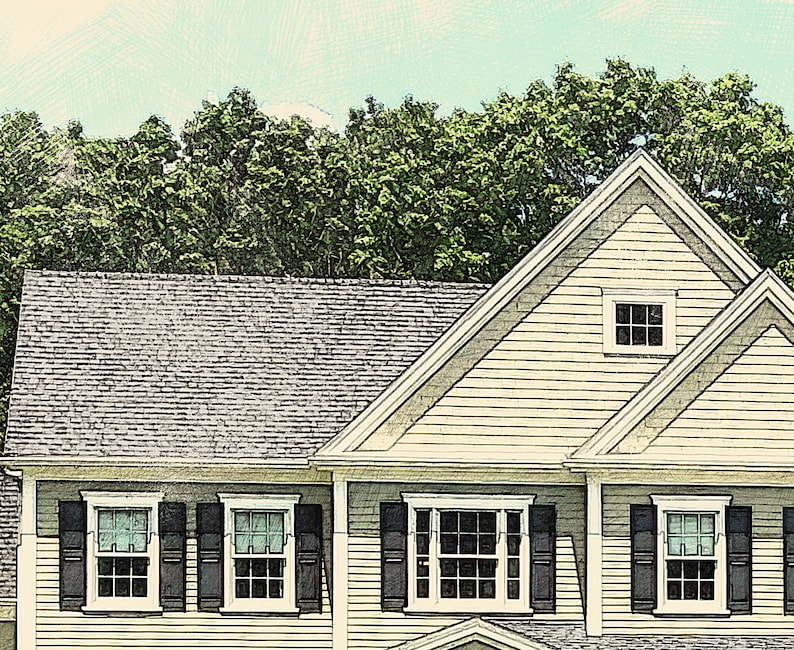 Custom Color Pencil House Portrait Color Pencil House - Etsy