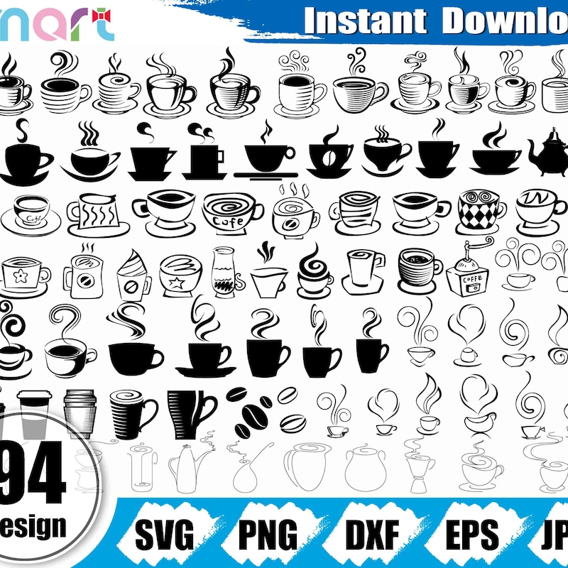 Stylized Coffee Cup Art - Etsy UK