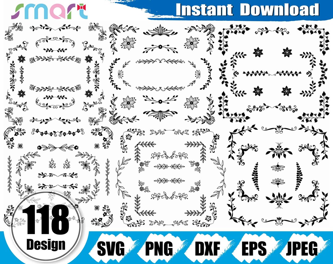 Leaf Frame Svg Bundle,leaf Corner Frame Svg,leaf Corner Border Svg,leaf ...