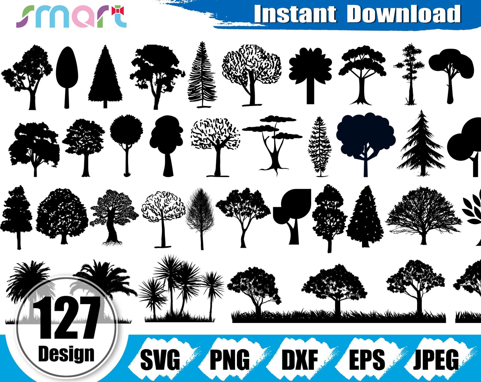 Tree Svg Bundleforest Svggrass Svgpine Svgpalm Svgtree | Etsy