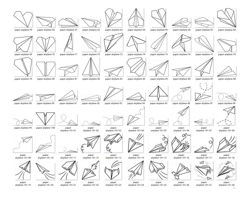 Paper Airplane SVG Bundle: Vector Cut Files for Cricut - Etsy