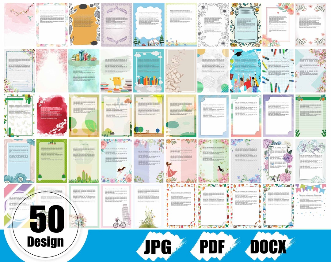 Spring Letter Paper Background, Invitation Background Paper, PDF Word ...