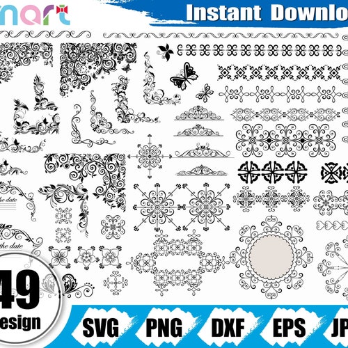 Lace Frame Svg Bundle,Corner Frame svg,Border pattern svg,separator svg ...