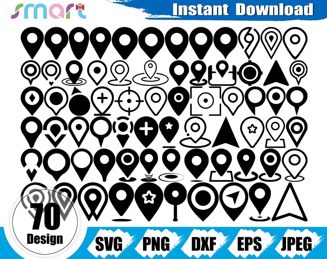 Location Icon Svg Bundle, Location Sign Svg, Location Line Svg ...
