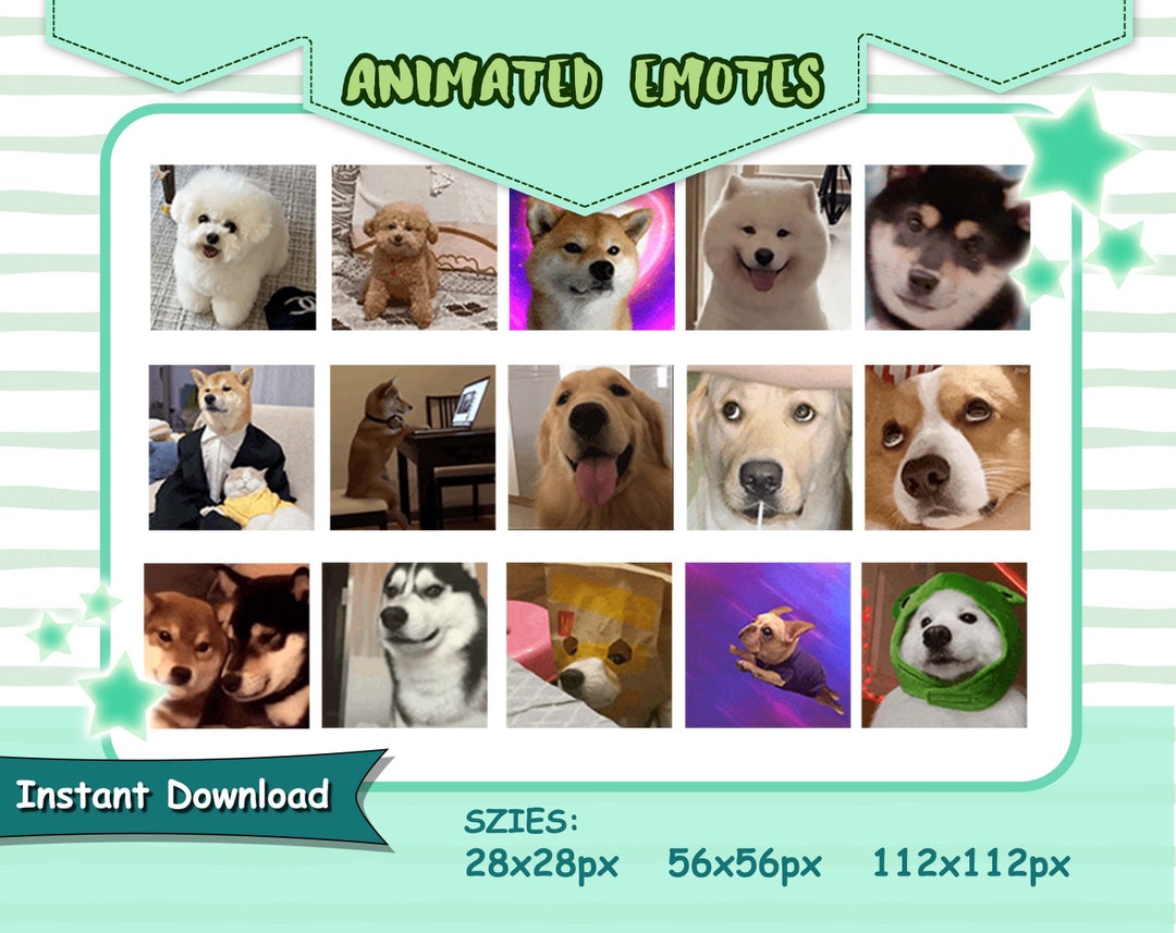 Animated Dog Emote, Twitch Dog Emotes, Discord Dog Emotes, Emote Pack ...