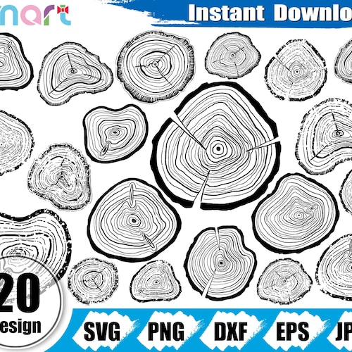 Tree Rings SVG Cutting Files for Cricut Bundle Clip Art Wood - Etsy