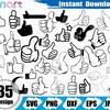 Thumbs up Hand Gesture SVG, Vector Clipart (digital Files) - Etsy UK