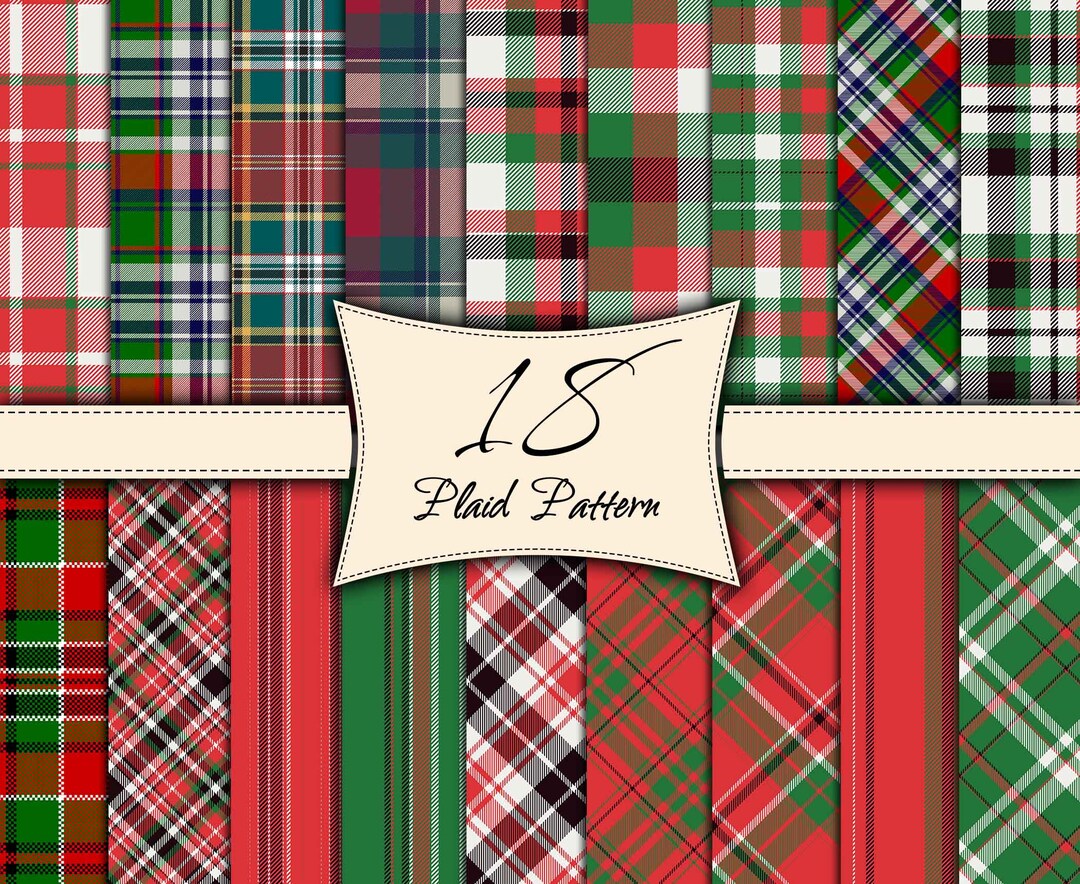 Christmas Plaid Seamless Pattern: Green & Red Buffalo Plaid (digital ...