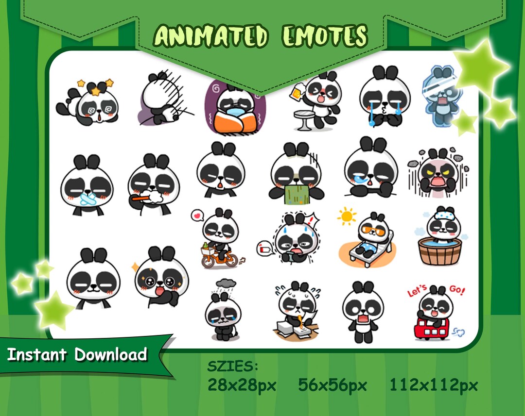 Panda Animated Emote, Panda Twitch Emotes, Discord Emotes, Panda Emote ...
