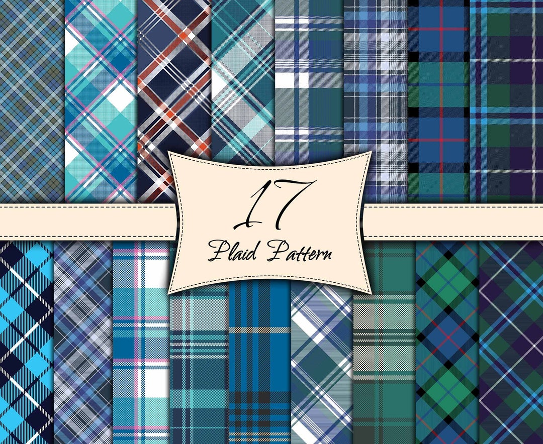 Blue Plaid Seamless Pattern, Blue Plaid Digital Papers, Plaid Texture ...