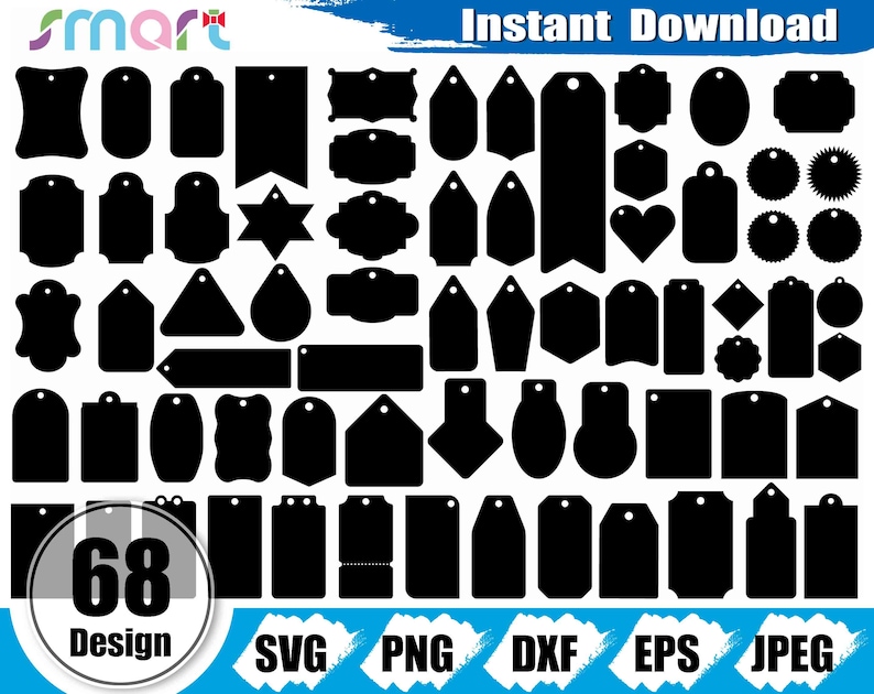 Tag Svg Bundlebadge Svgprintable Tags Svglabel Shapes | Etsy