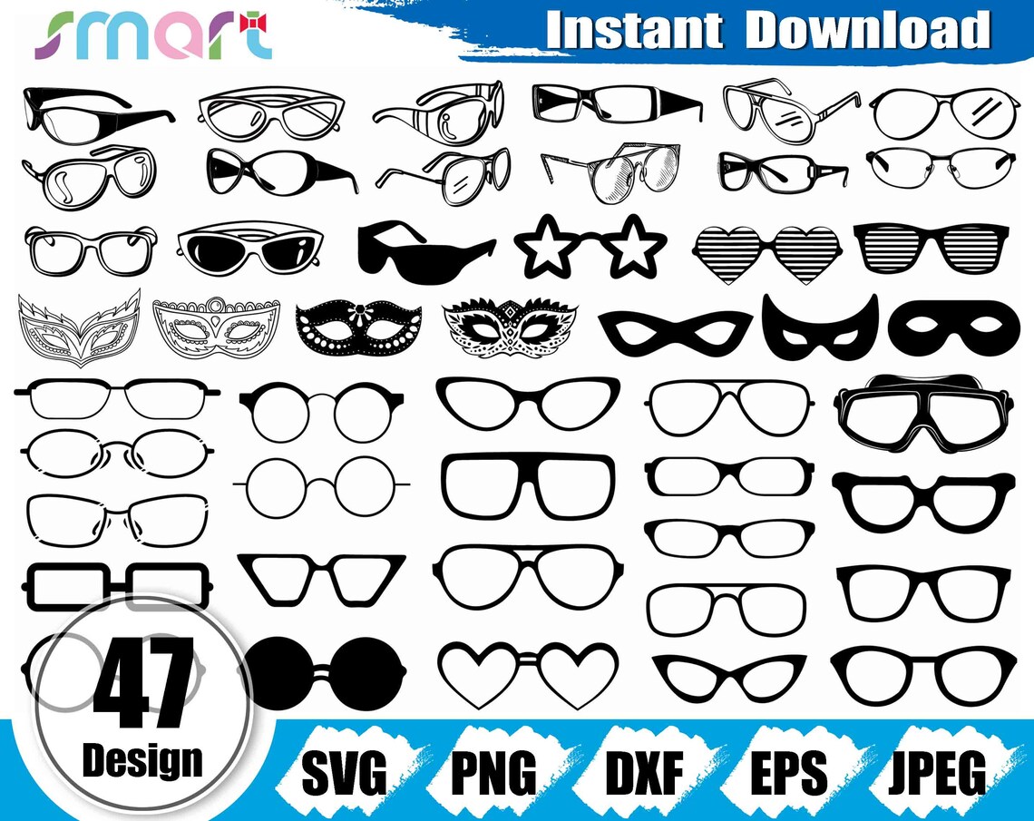Glasses SVG BundleSun Glasses svgMask SvgEye Glasses svg | Etsy