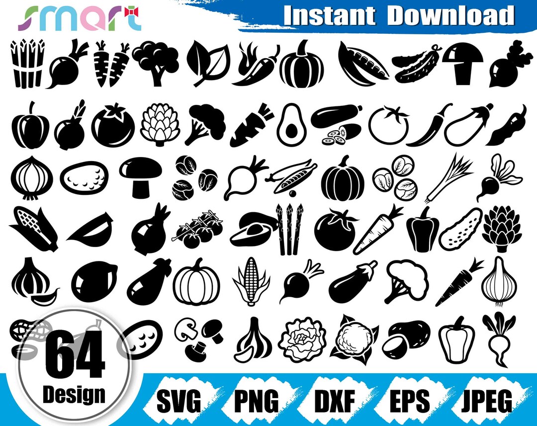 Vegetable Svg Bundle,food Svg,pumpkin Svg,vegetable Clipart Vector Svg ...