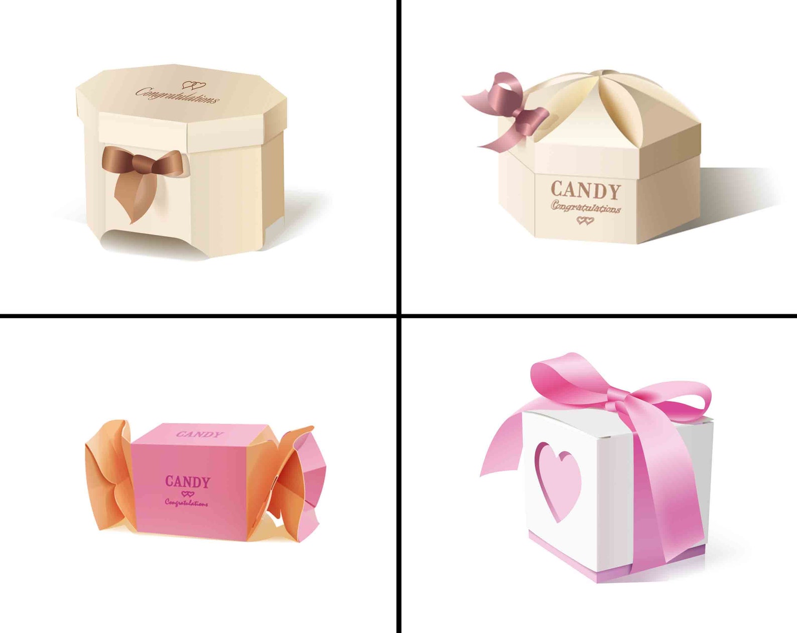 Candy Box Svg, Heart Shaped Box Svg, Box Template Svg Bundle, Polygon ...