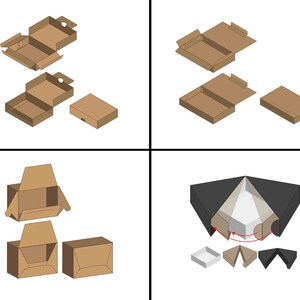 Food Box Svg, Gift Box Svg, Box Template Svg Bundle, Popcorn Box Svg ...