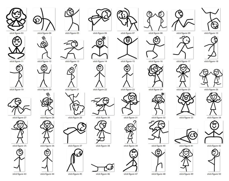Stick Figures SVG Bundle: Stick People Svg, Family Sticker Svg, Stick ...