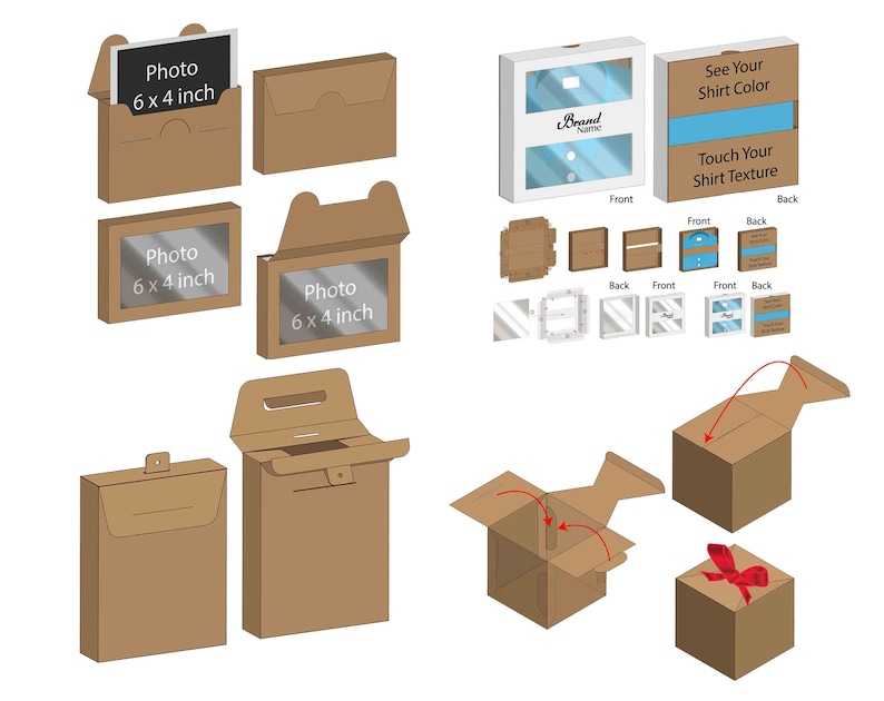 Shirt Box Svg, CD Box Svg, Box Template Svg Bundle, Drawer Box Svg ...