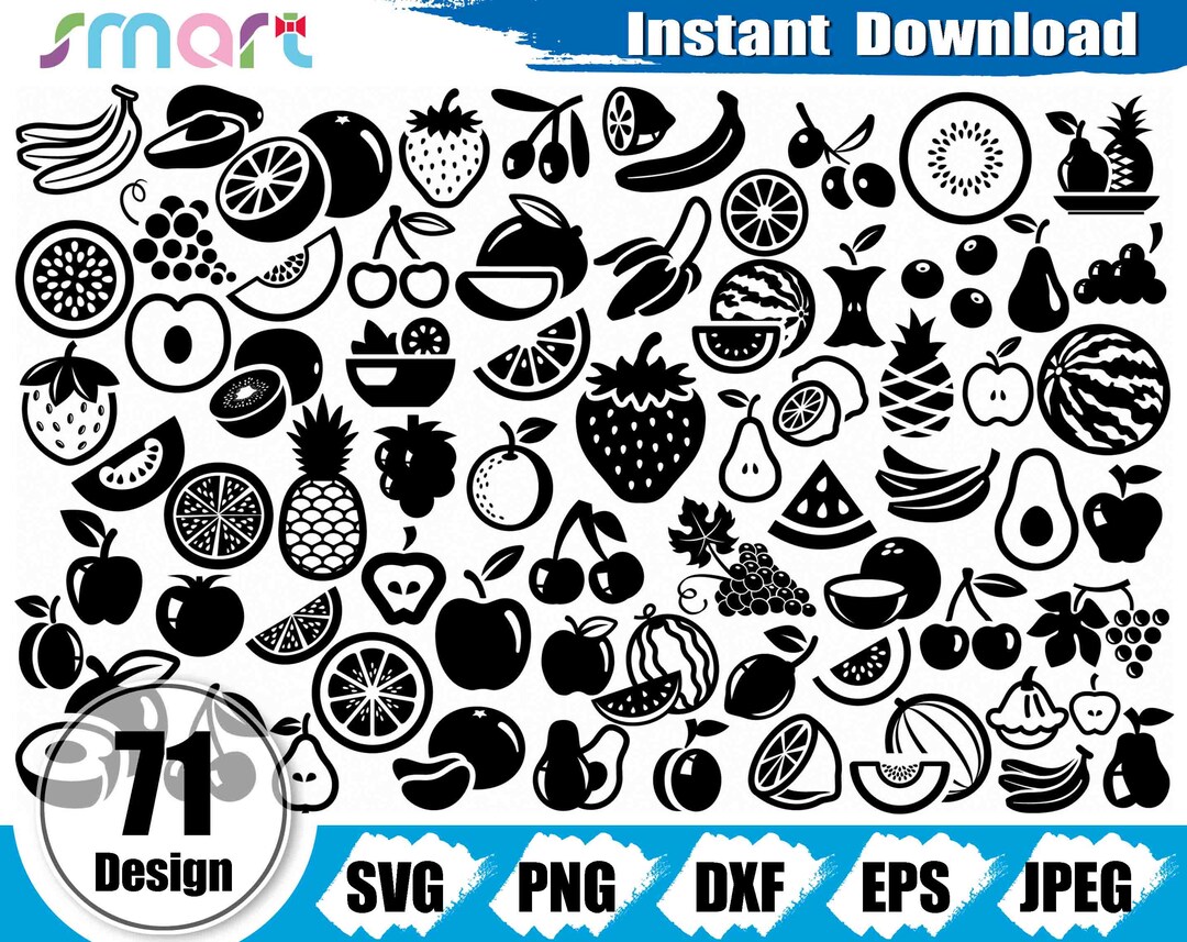 Fruit Svg Bundle,strawberry Svg,pineapple Svg,fruit Clipart Vector Svg ...