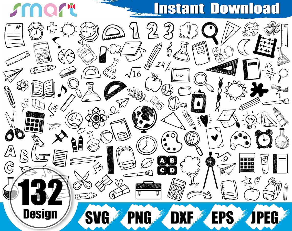 Back to School Svg Bundleschool Supplies Svgteacher | Etsy