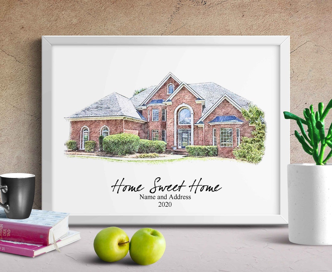 Color Pencil House Painting From Photo, Custom Color Pencil House Home ...
