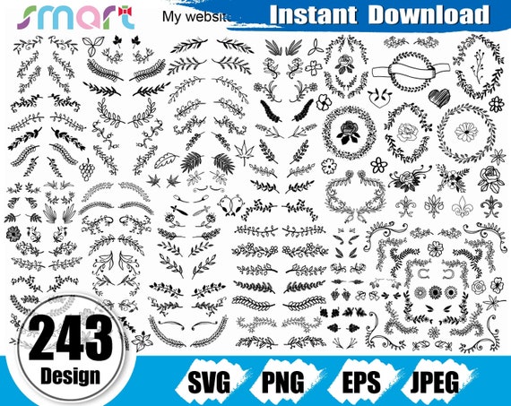 Hand Drawn Plant Separator Svg Bundleplant Wreath Svgplant | Etsy UK