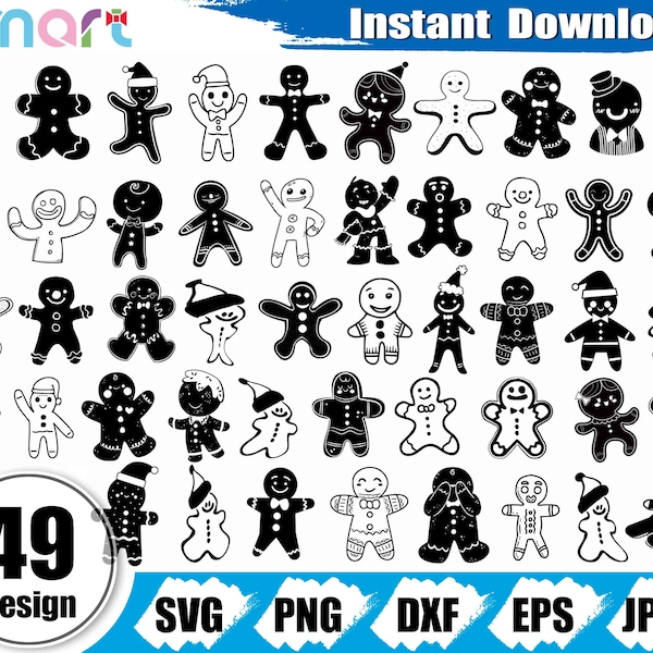 Gingerbread Man Svg - Etsy