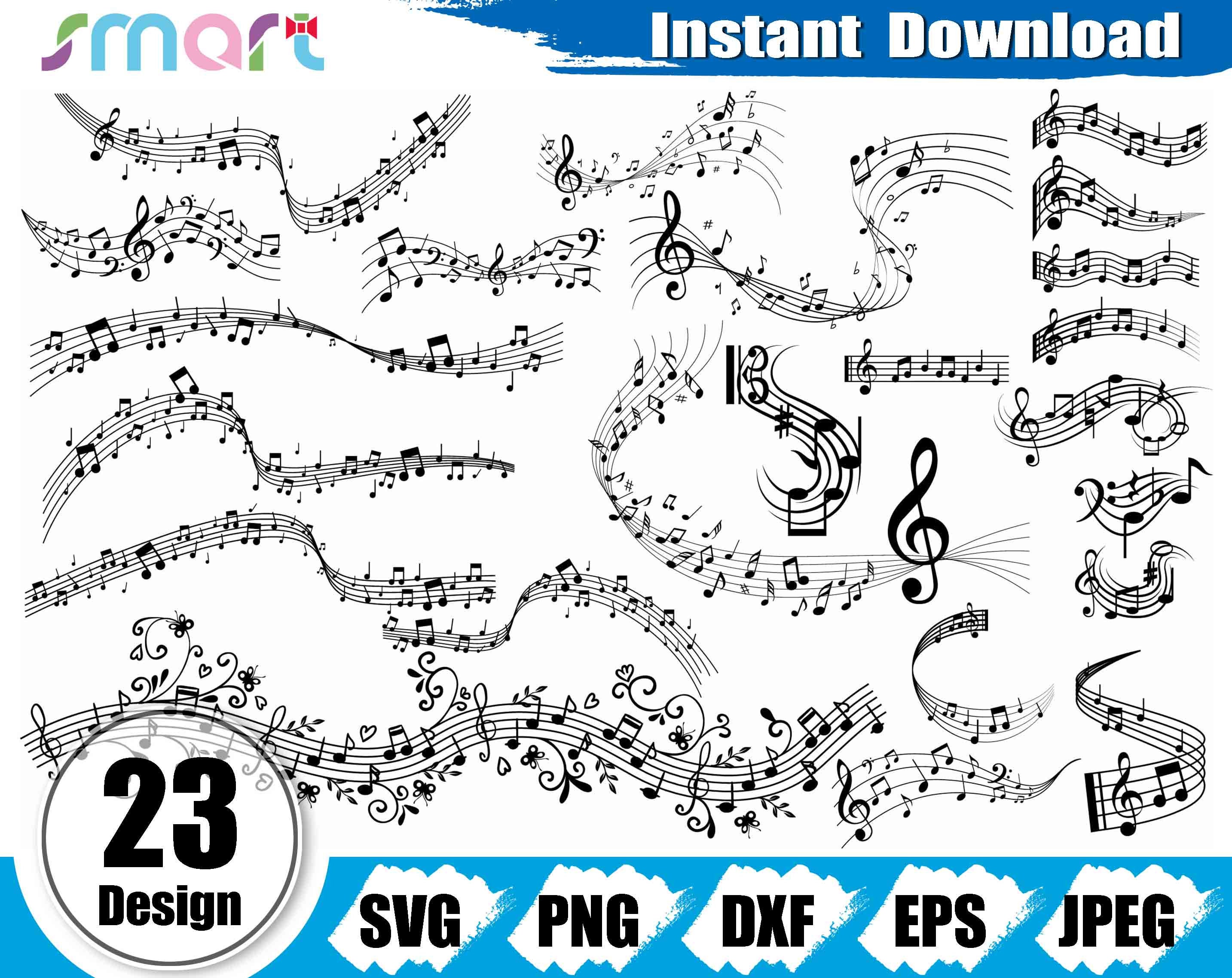 Stave SVG Bundle: Music Note Clipart (digital Download) - Etsy
