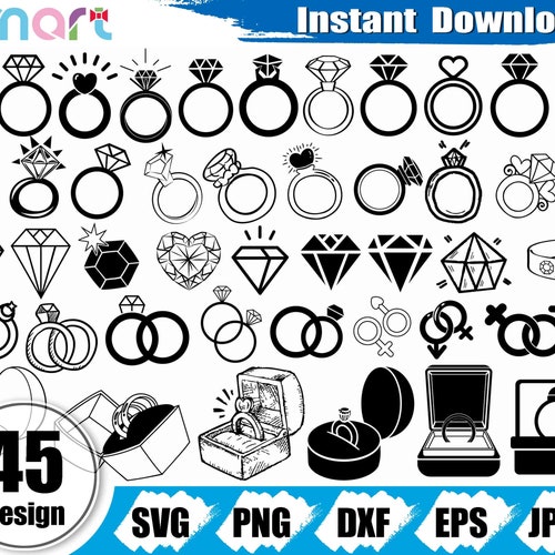 25 Engagement Ring SVG Bundle Ring Png Ring Silhouette Ring | Etsy