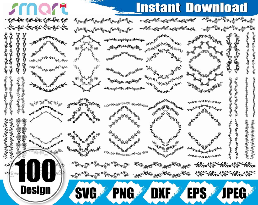 Flower Frame Svg Bundle,flower Corner Frame Svg,leaf Corner Border Svg ...