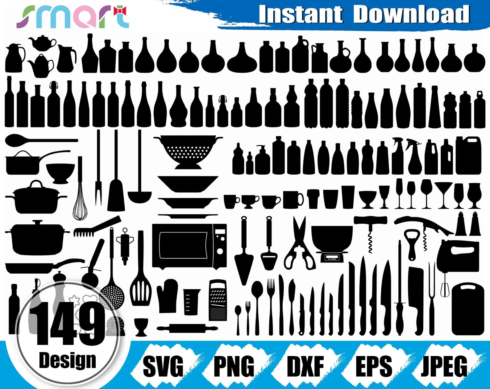 Kitchen Utensils Svg Bundleflourish Svgcooking Svgjar | Etsy