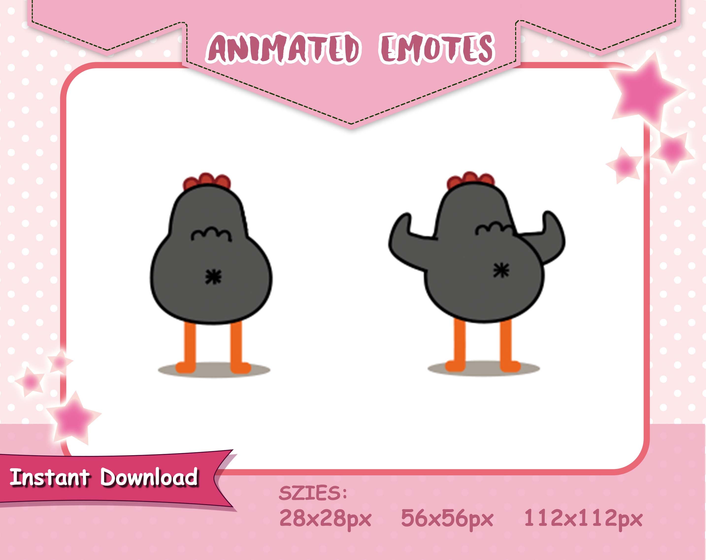 Farting Chicken Animated Emote, Farting Hen Twitch Emotes, Hen Laying ...