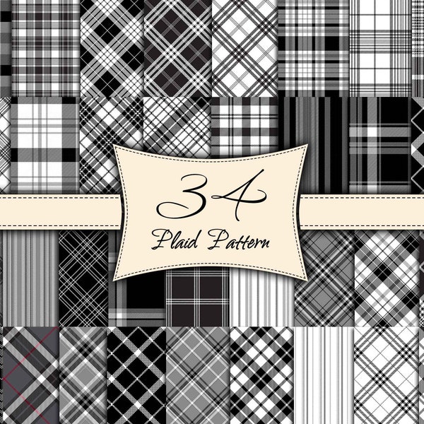 Black and White Plaid Decor - Etsy