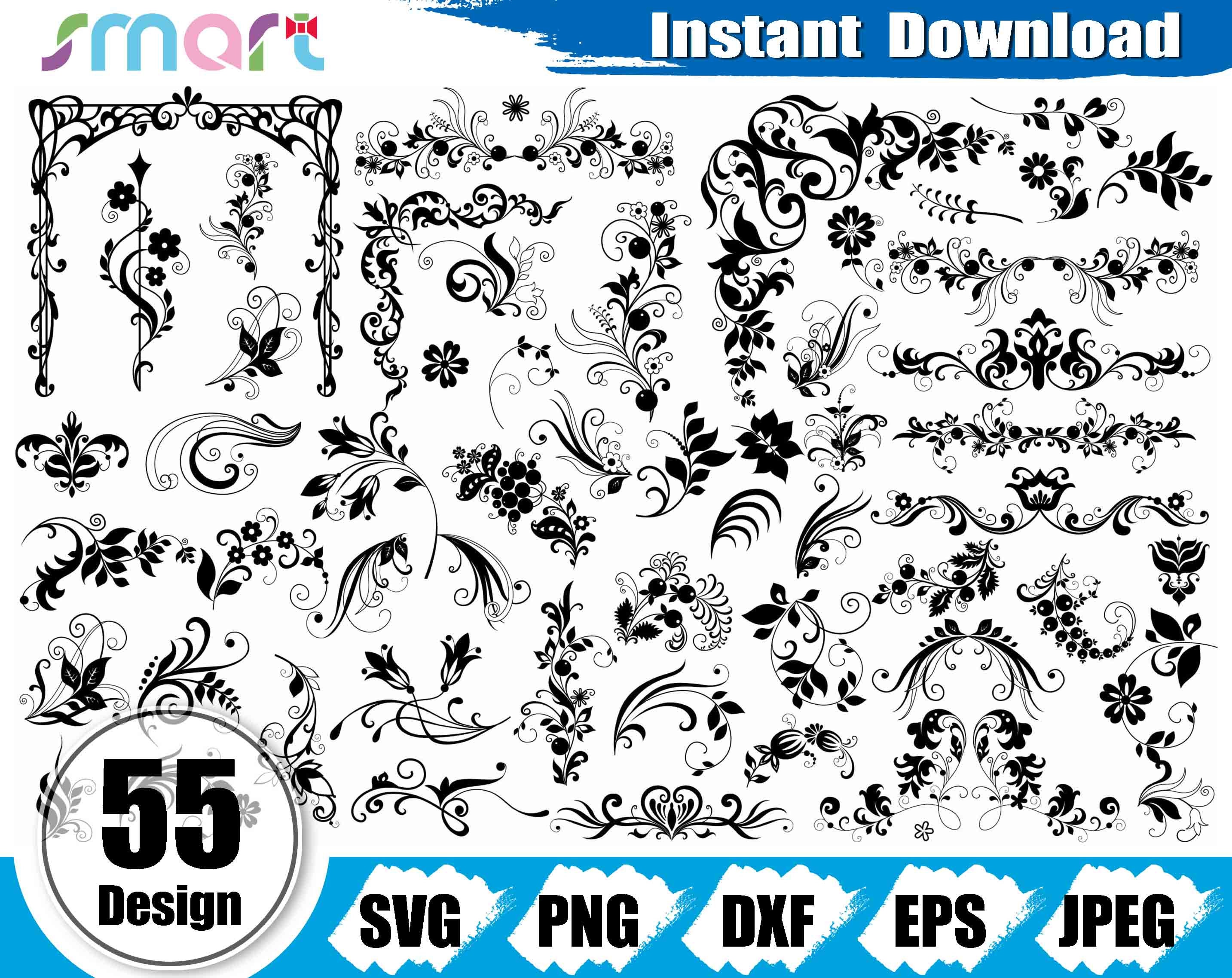 Leaves Separator Svg Bundle Leaves Border Svg Leaves Frame Svg Leaf