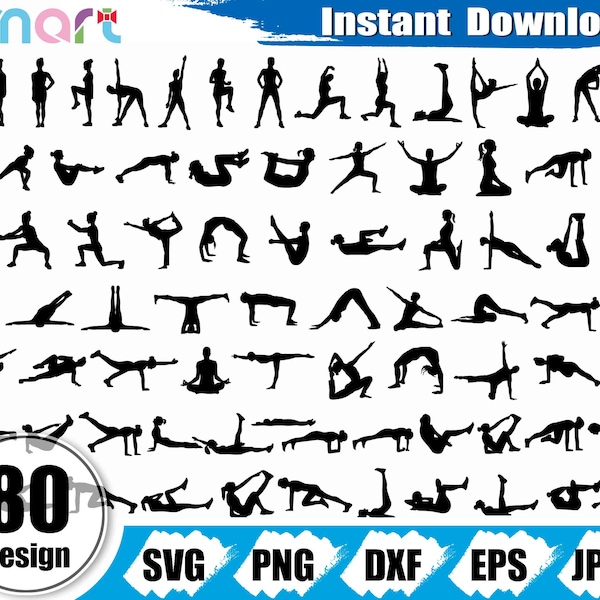 Yoga Pose Silhouette - Etsy