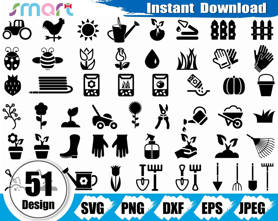 Gardening Tools Svg Bundle,garden Tools Svg,love to Garden Svg Clipart ...
