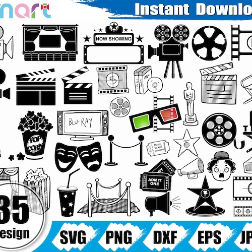 Cinema Svg Bundlefilmstrip Svgfilm Svgmovie Svgcinema Film | Etsy Canada