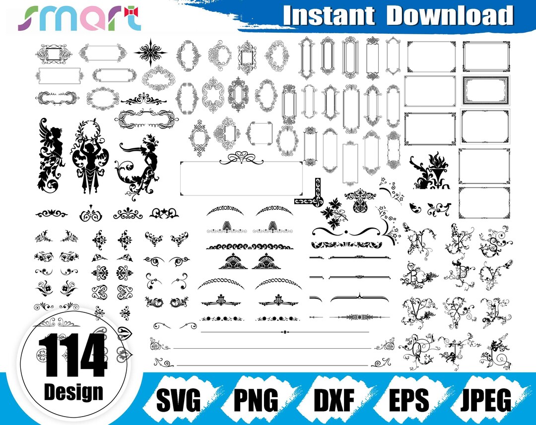 Invitation Border Svg Frame Svg Bundle Border Pattern Svg Separator
