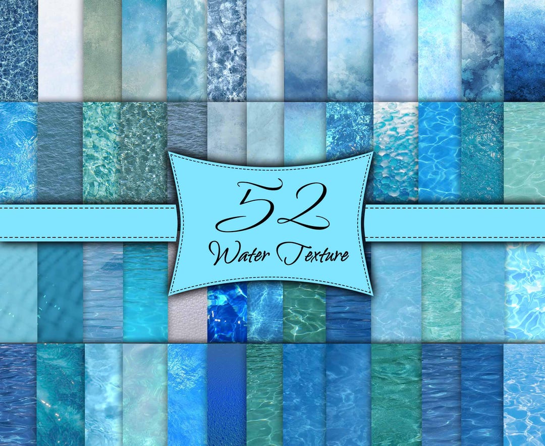 Water Texture Digital Paper: 52 Landscape JPG Files (digital Download ...